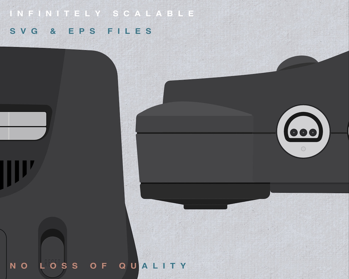 N64 Printable Artwork | Retro Video Game Console | Vector | Editable ...