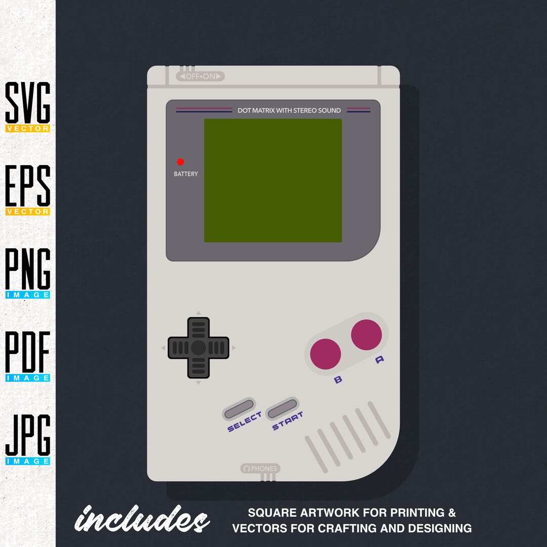Game Boy Printable Artwork | Retro Video Game Handheld | Vector ...
