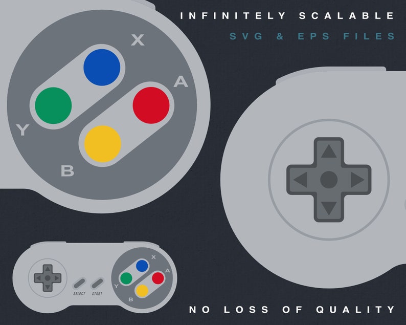 SNES / Super Famicom Printable Artwork | Retro Video Game Controller ...