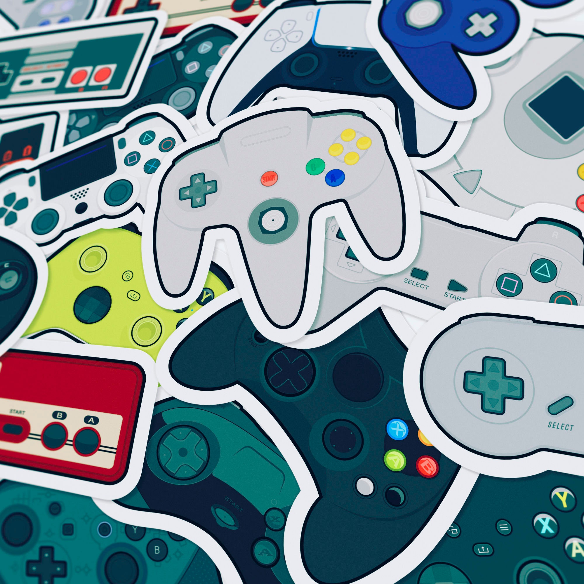 21 Video Game Controller Sticker Pack Glossy Vinyl Switch Playstation ...
