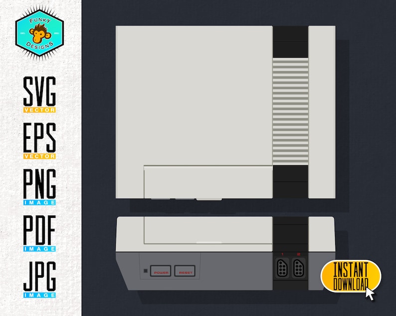 NES Printable Artwork Retro Video Game Console Vector - Etsy