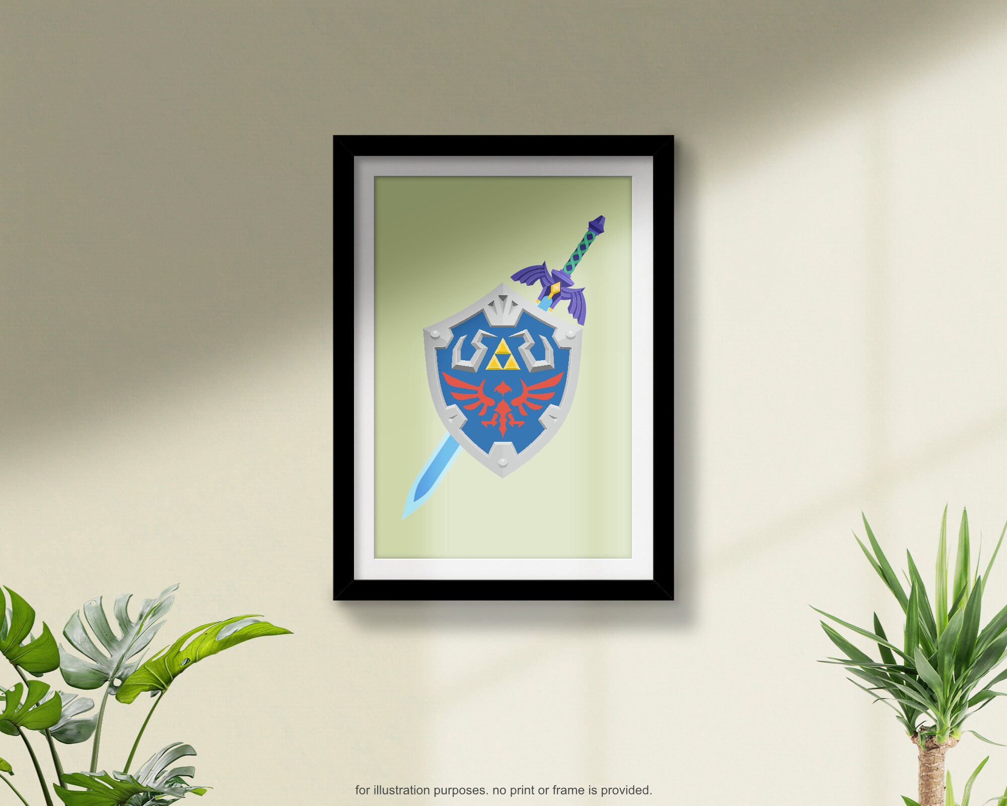 Legend of Zelda Master Sword and Hylian Shield Artwork Vector Graphic ...