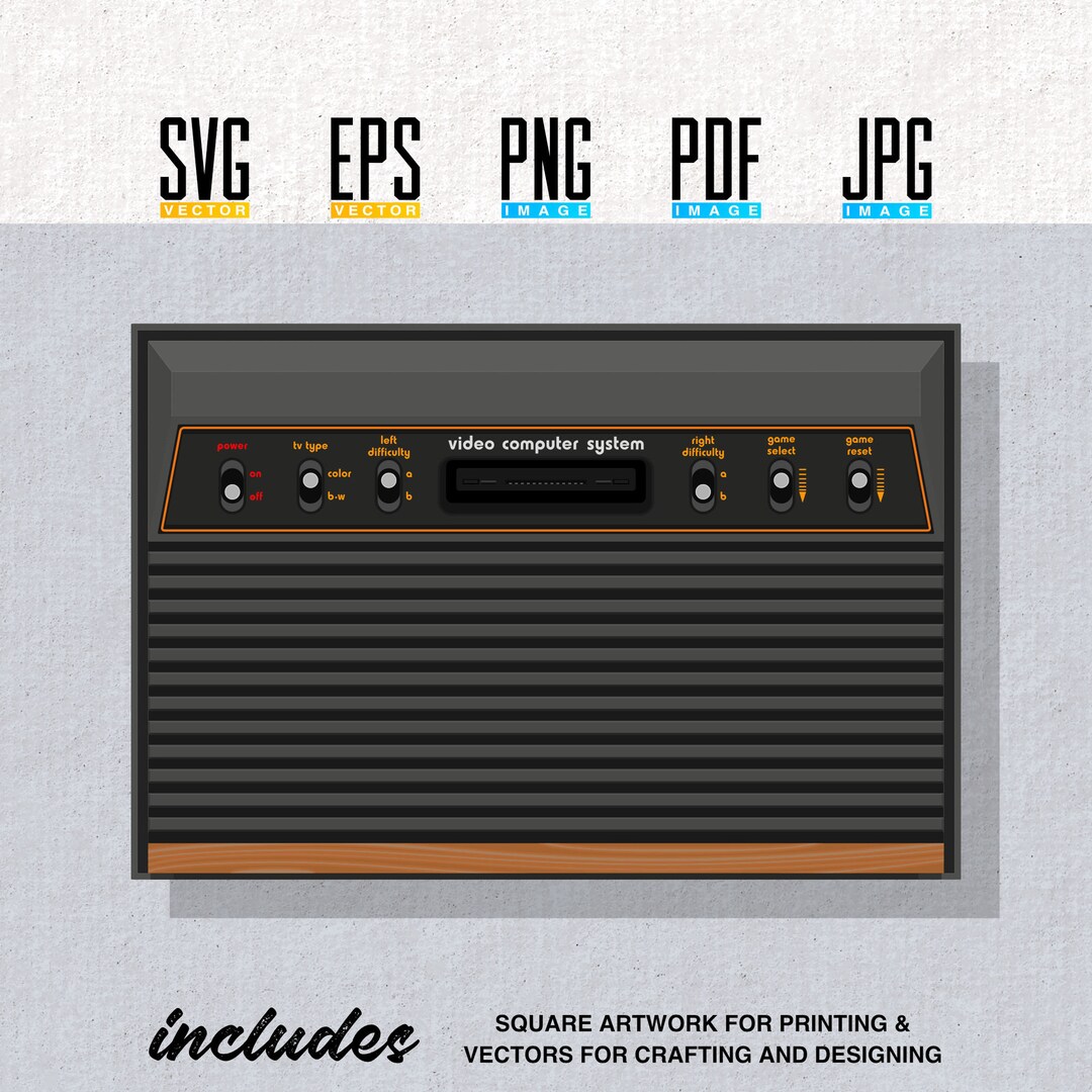 VCS / 2600 SVG & Printable Artwork | Retro Video Game Console ...