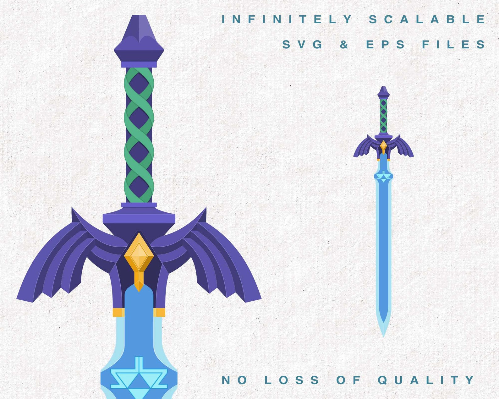 Legend of Zelda Master Sword and Hylian Shield Artwork Vector Graphic ...