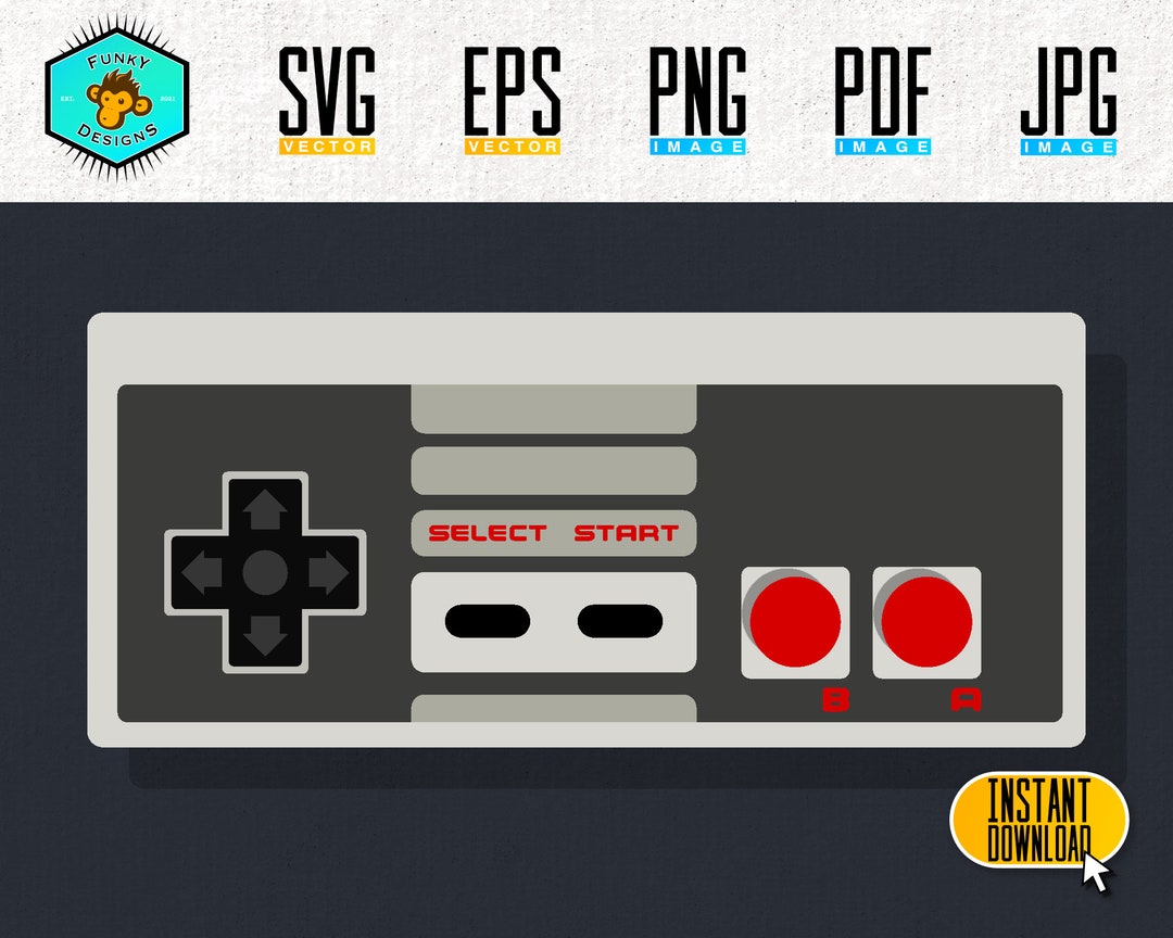 NES Printable Artwork Retro Video Game Controller Vector - Etsy