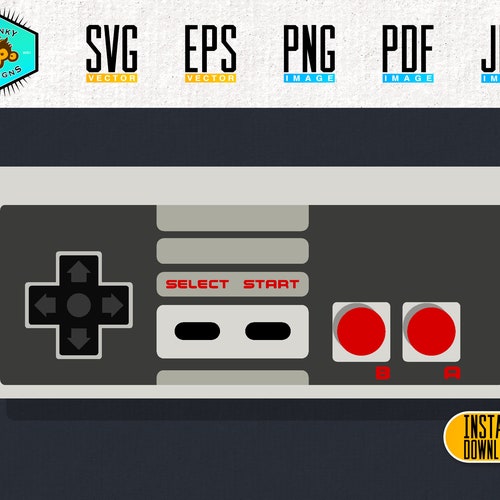 NES Printable Artwork Retro Video Game Controller Vector - Etsy