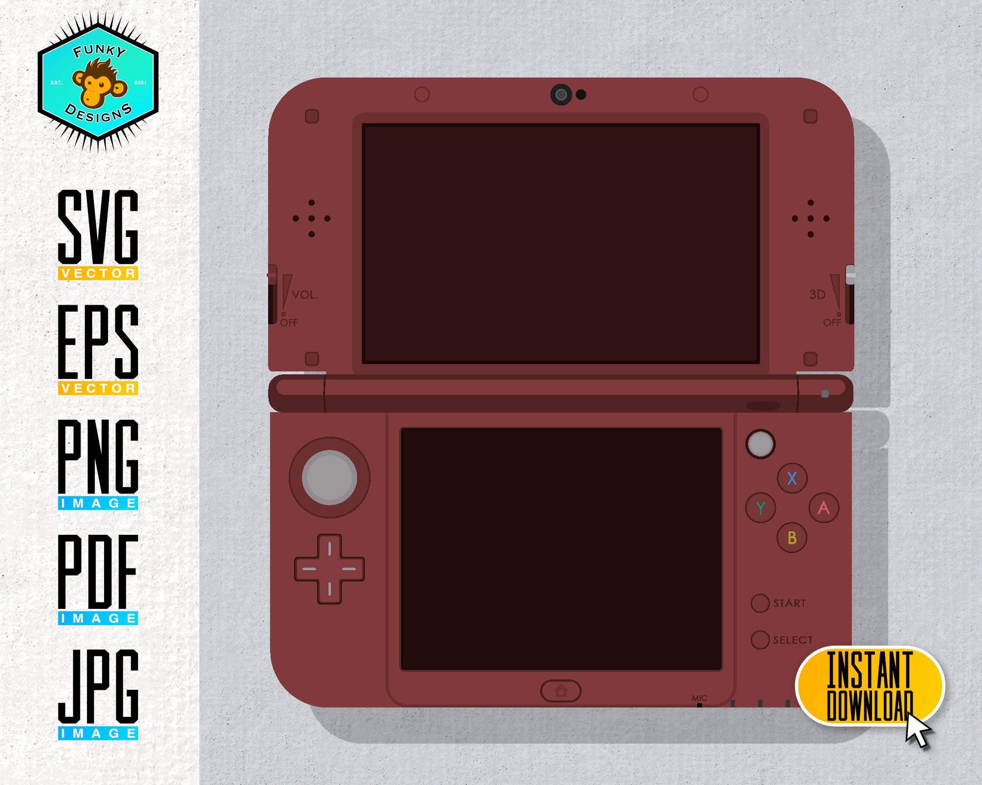 3DS Printable Artwork Video Game Handheld Vector - Etsy Canada