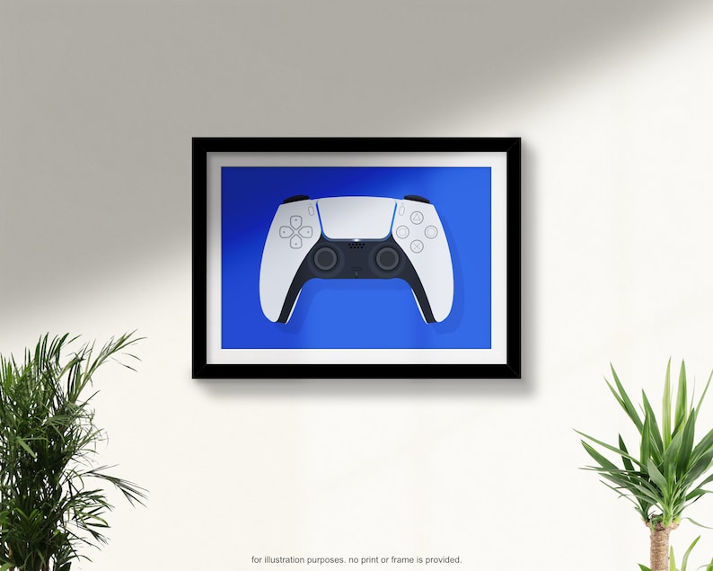 Ilustración imprimible de PlayStation 5/PS5/controlador de videojuegos ...