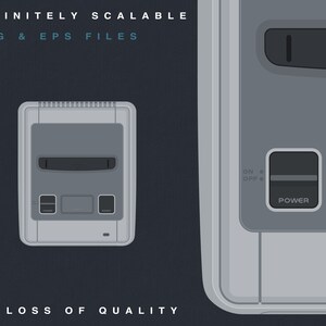 SNES / Super Famicom SVG & Printable Artwork | Retro Video Game Console ...
