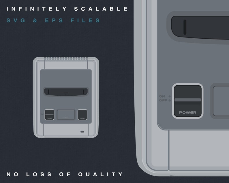 SNES / Super Famicom SVG & Printable Artwork | Retro Video Game Console ...