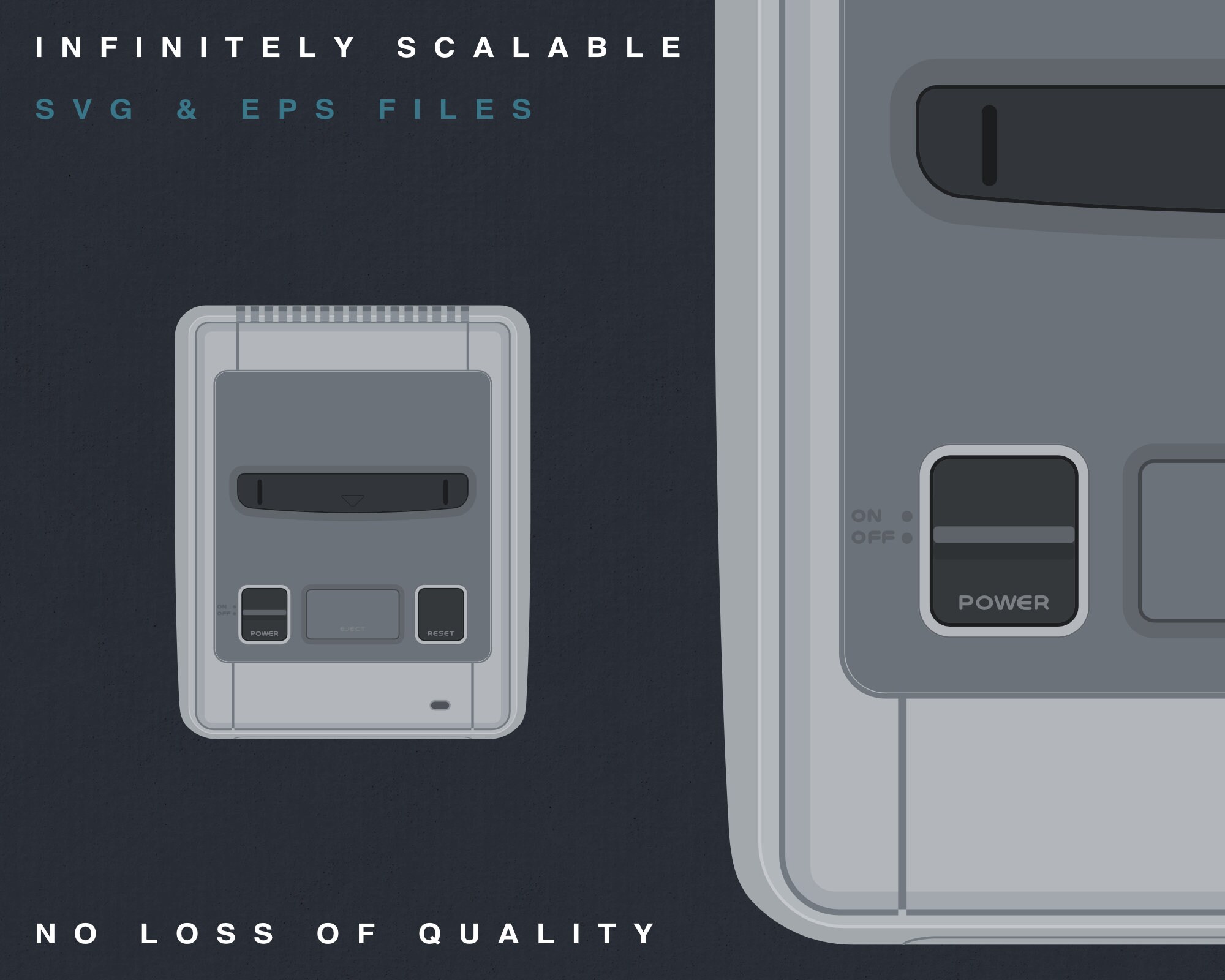 SNES / Super Famicom SVG & Printable Artwork | Retro Video Game Console ...