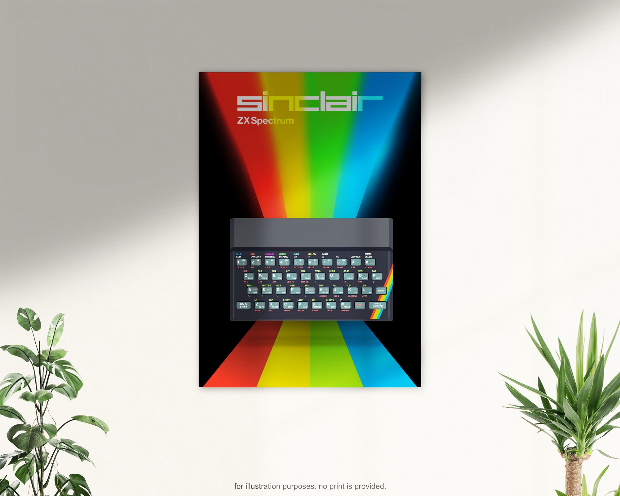 ZX Spectrum Printable Artwork Retro Personal Computer Vector Graphic ...