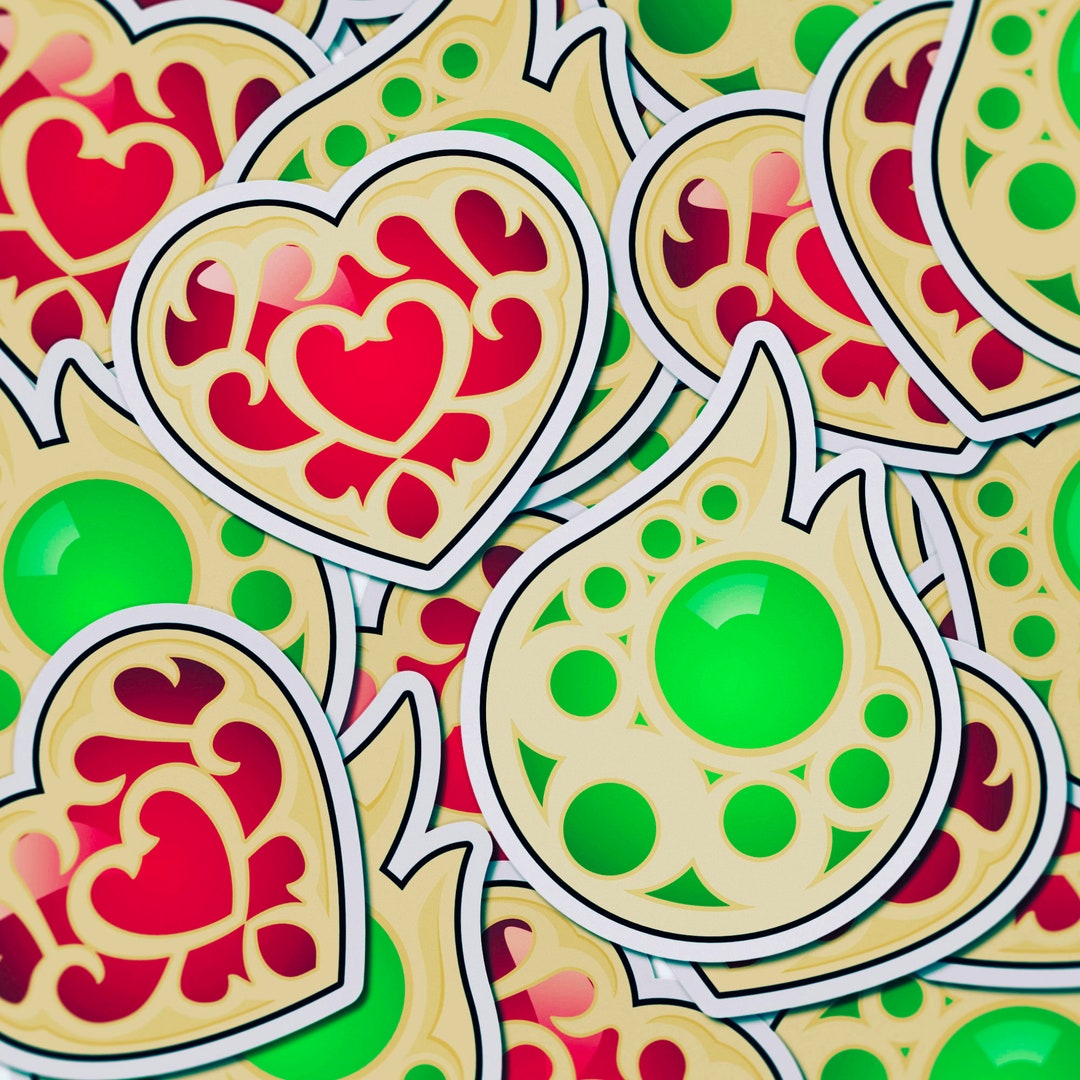 Legend of Zelda Heart Container and Stamina Vessel Sticker Pack Video ...