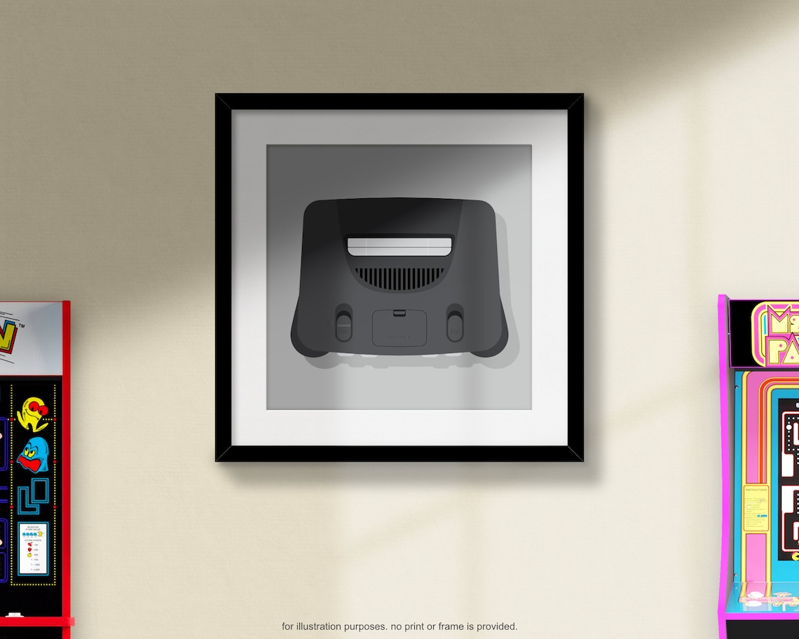 N64 Printable Artwork | Retro Video Game Console | Vector | Editable ...