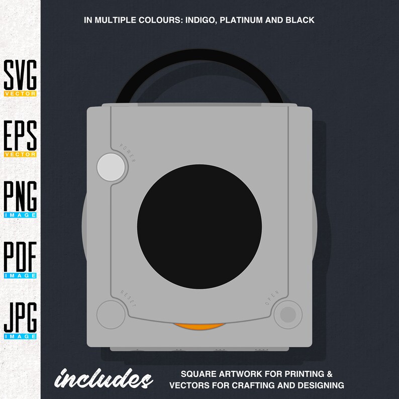 Gamecube | SVG | EPS | Editable Vector | Transparent PNG & Printable ...