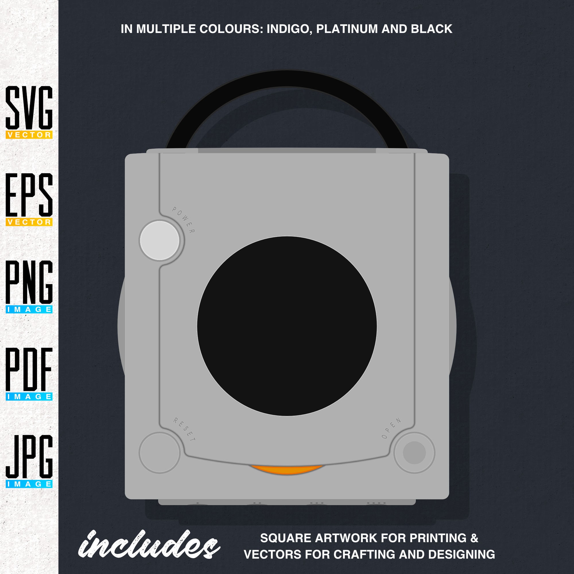 Gamecube | SVG | EPS | Editable Vector | Transparent PNG & Printable ...