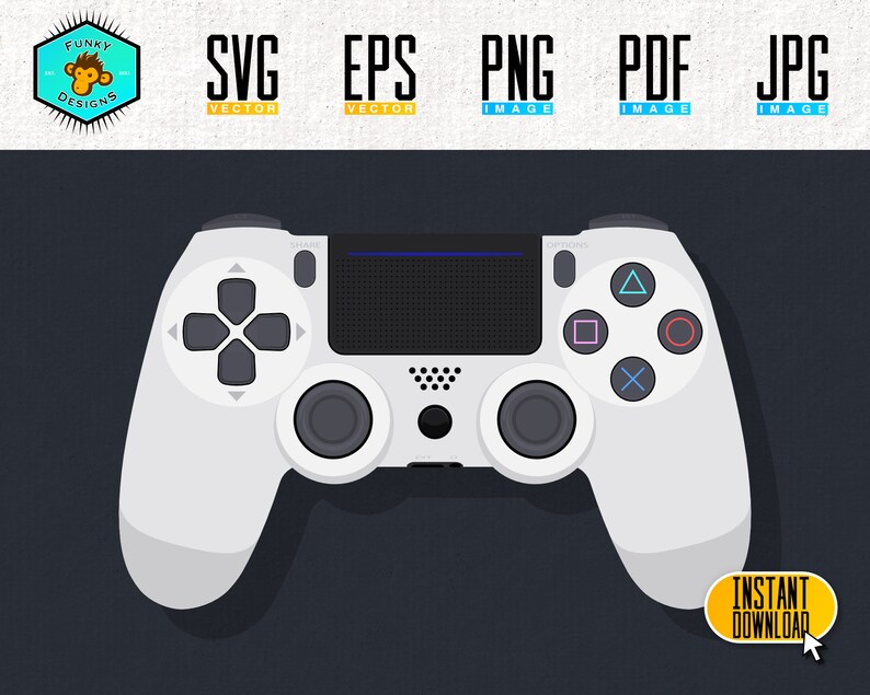 PS4 Printable Artwork Video Game Controller Vector - Etsy