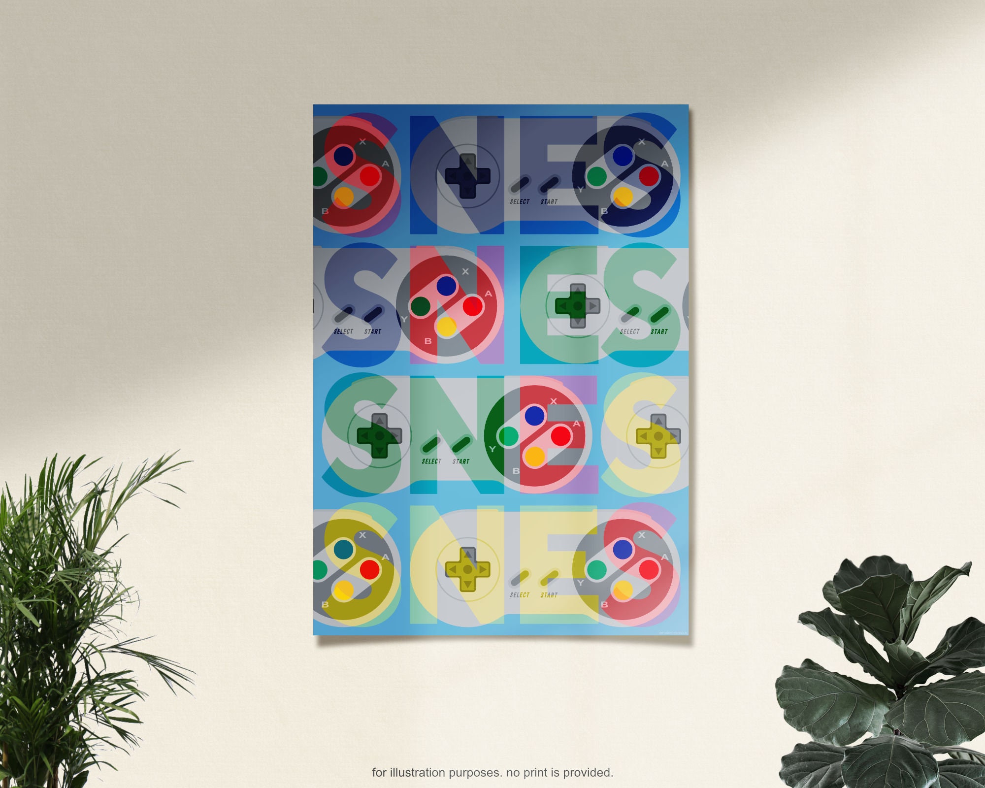 SNES / Super Famicom Printable Artwork Retro Video Game Controller ...