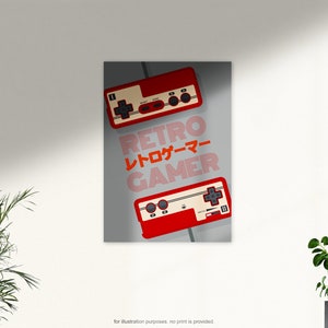 Famicom Printable Artwork | Retro Video Game Controller | Vector ...