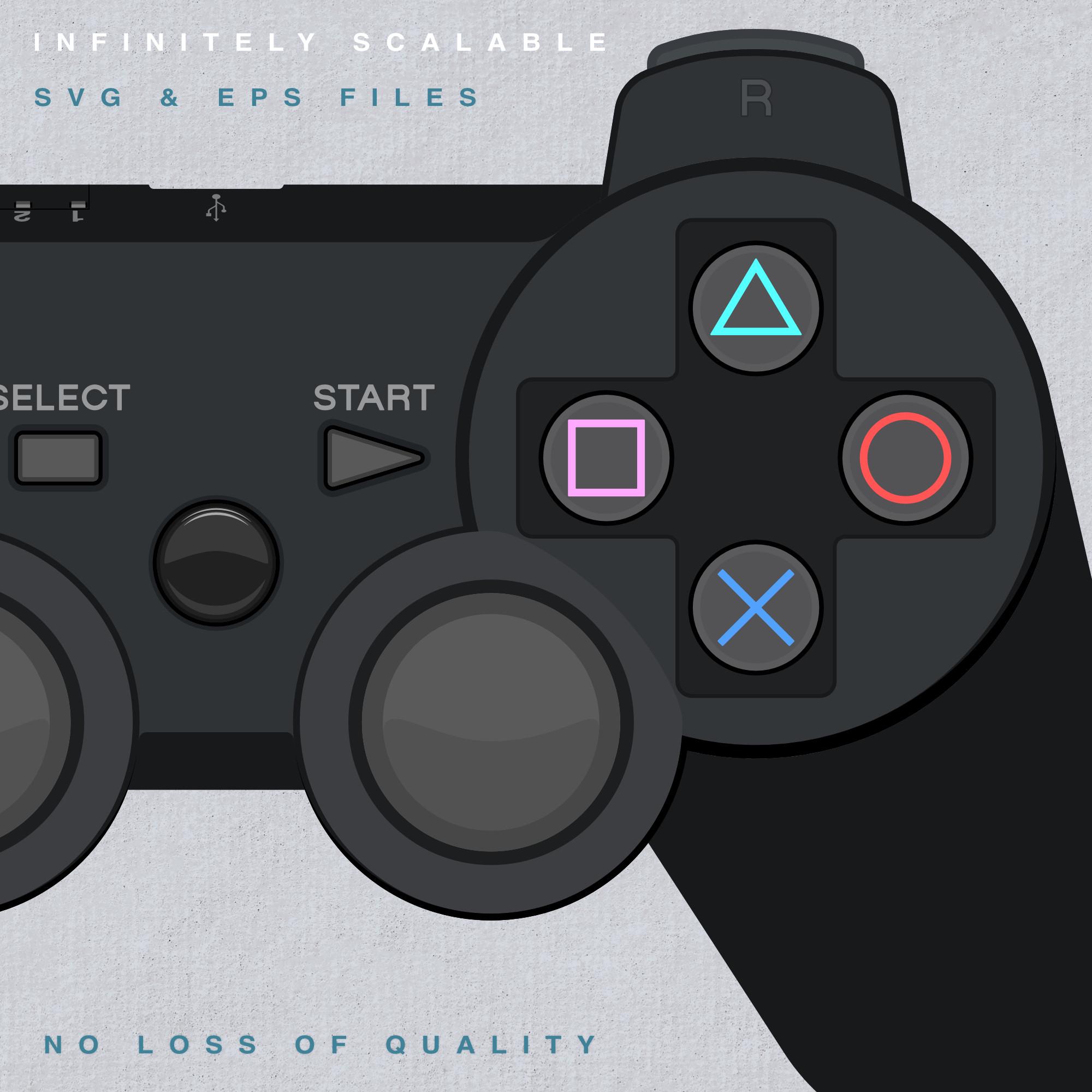 PS3 Vector & Artwork | Retro Video Game Controller | Editable SVG | EPS ...