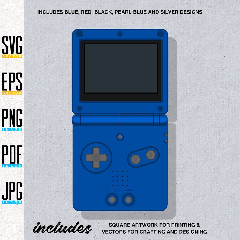 Game Boy Advance SP Printable Artwork | Retro Video Game Handheld ...