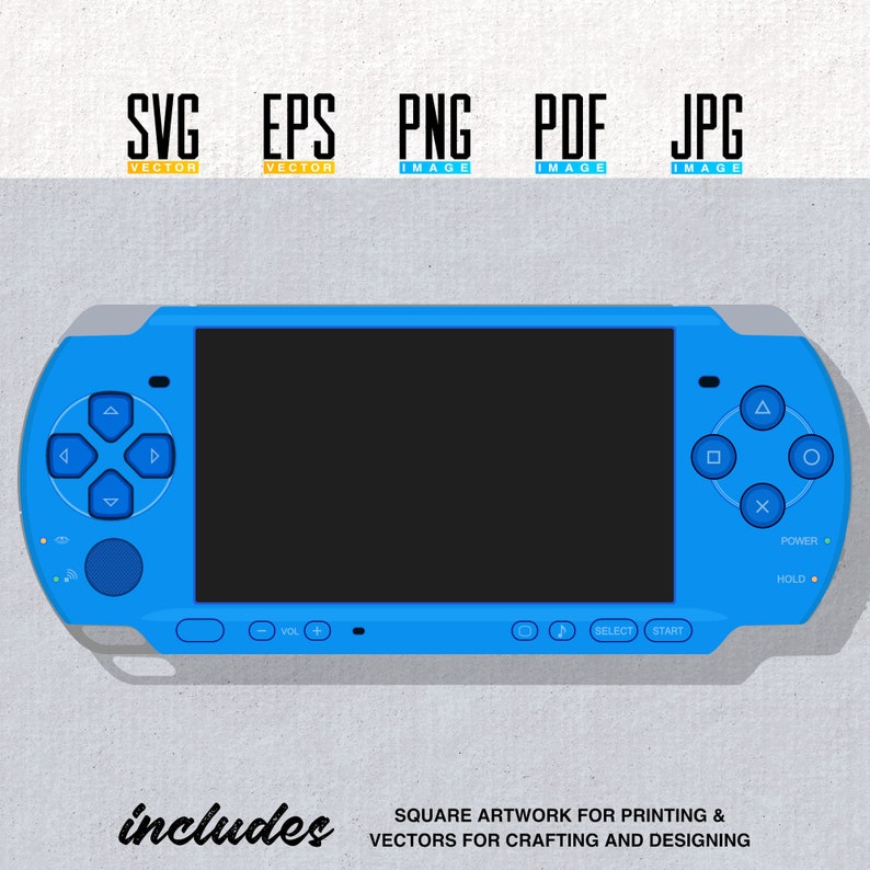 Ilustración imprimible de PlayStation portátil/PSP/Videojuego retro ...