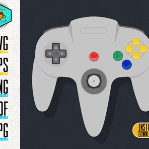 N64 Printable Artwork Retro Video Game Controller Vector - Etsy