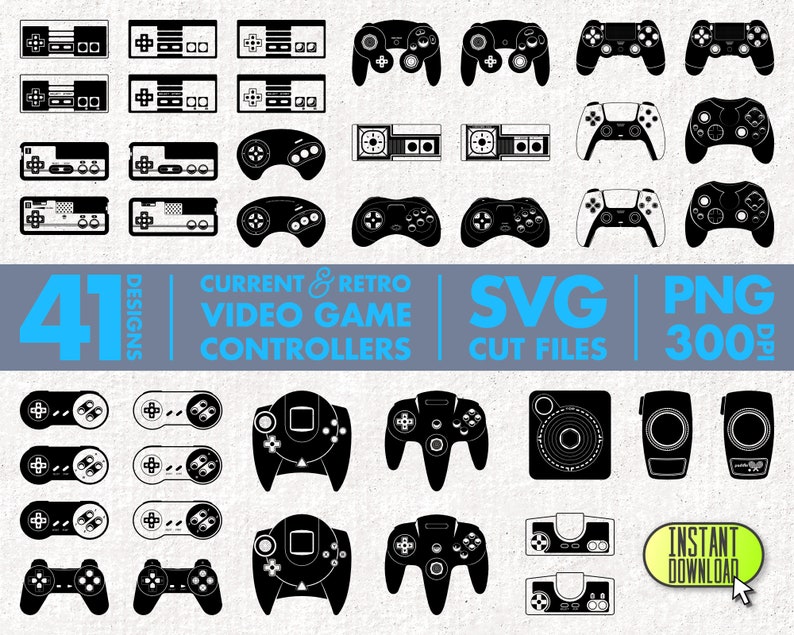 41 Video Game Controller Designs Cricut Silhouette Cut Files - Etsy