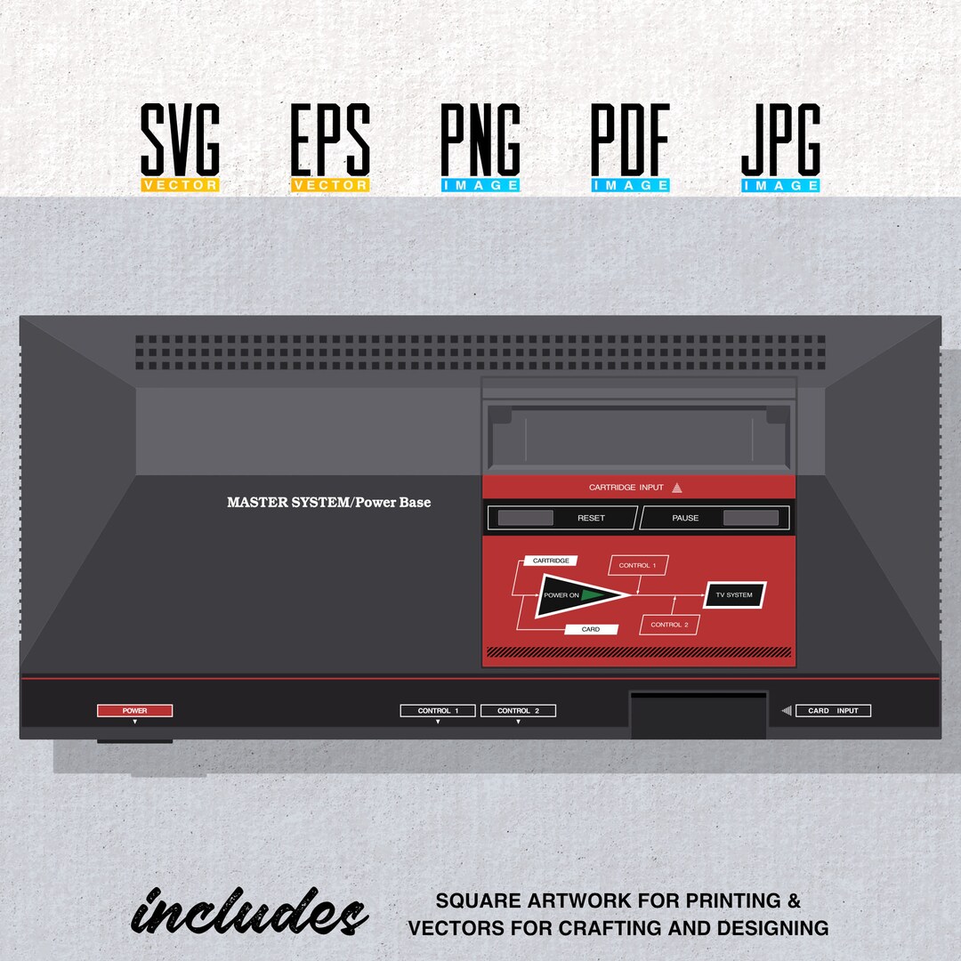Master System Power Base SVG & Artwork | Retro Video Game Console ...