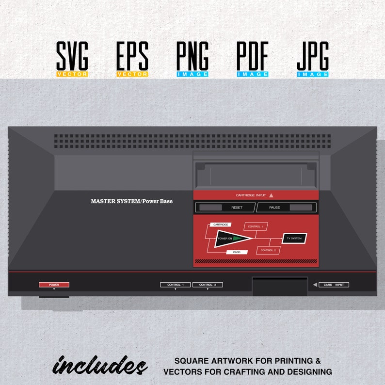 Master System Power Base SVG & Artwork | Retro Video Game Console ...