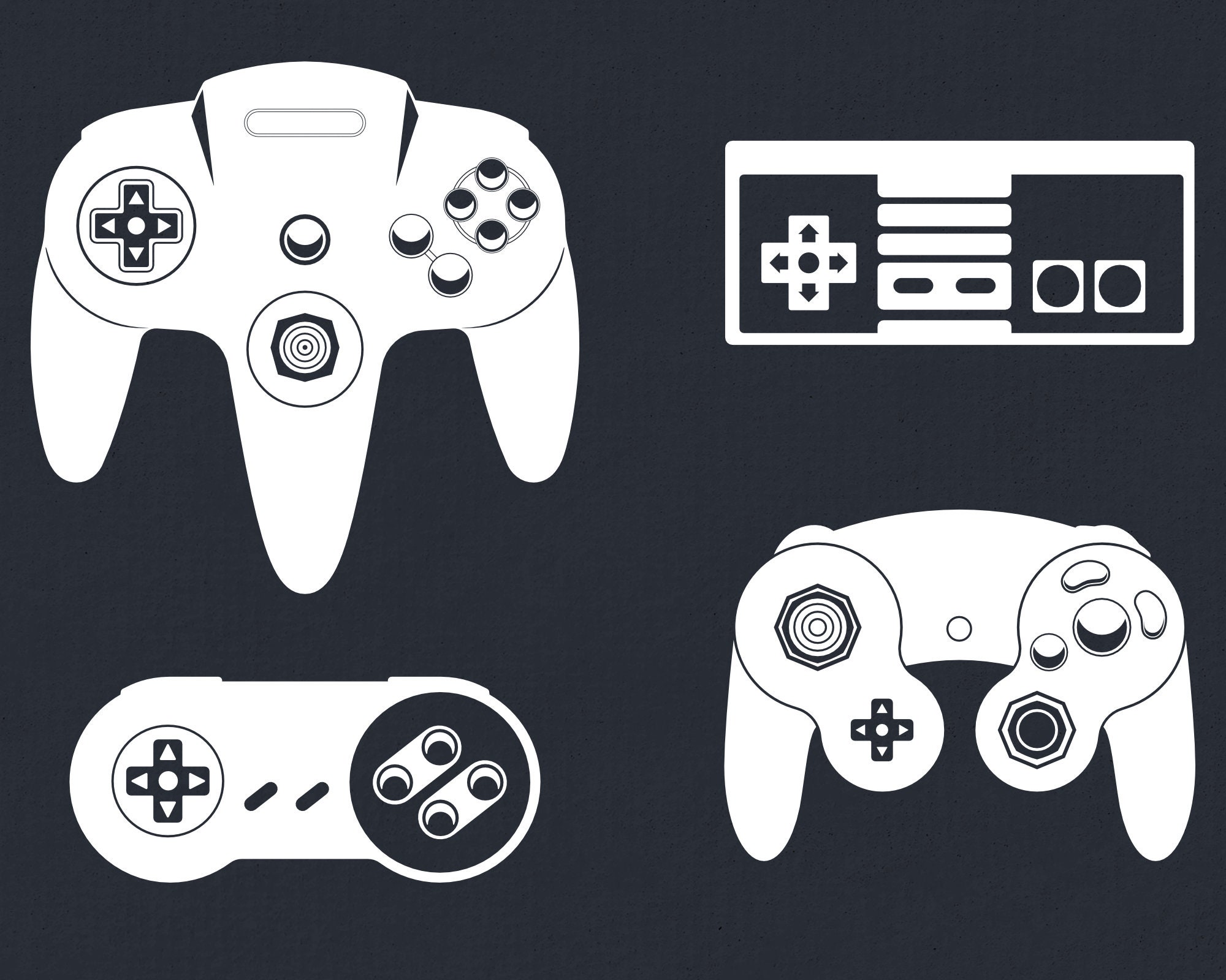 41 Video Game Controller Designs Cricut Silhouette Cut Files SVG PNG ...