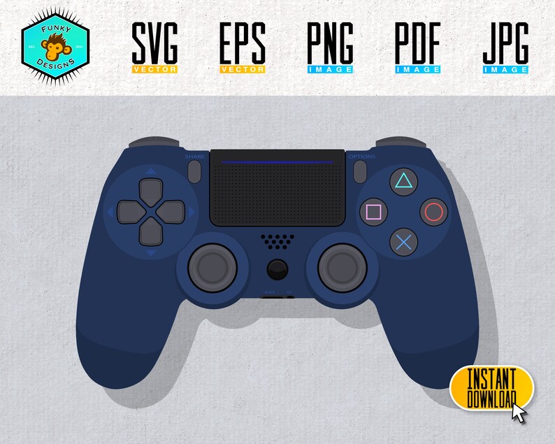 PS4 Printable Artwork Video Game Controller Vector - Etsy