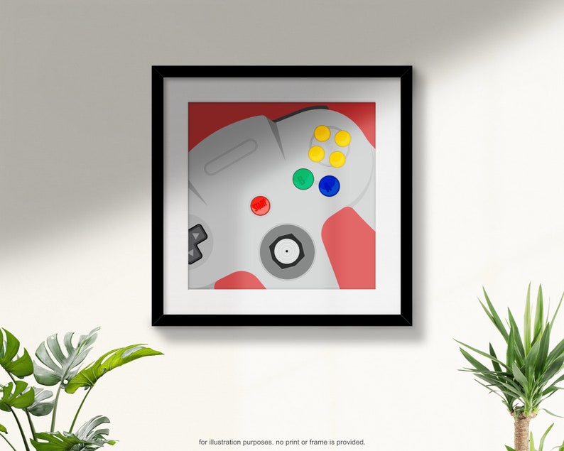 N64 Printable Artwork Retro Video Game Controller Vector Editable SVG ...