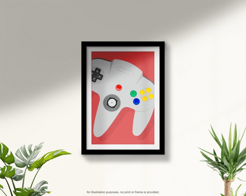N64 Printable Artwork Retro Video Game Controller Vector Editable SVG ...