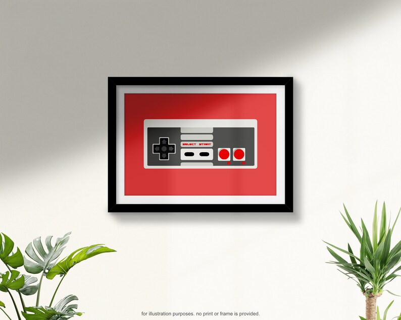 NES Printable Artwork Retro Video Game Controller Vector - Etsy