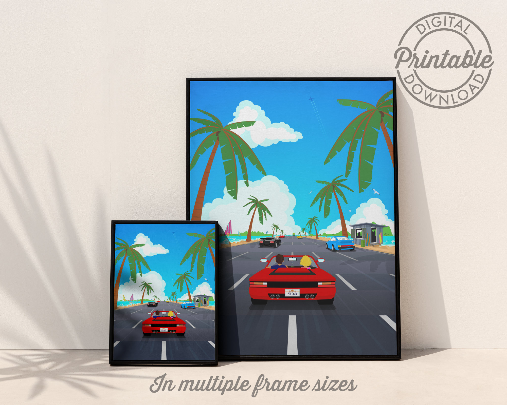 Outrun Printable Wall Art Retro Video Game Arcade Home Decor Game Room ...