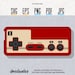 Famicom Printable Artwork Retro Video Game Controller Vector Editable ...