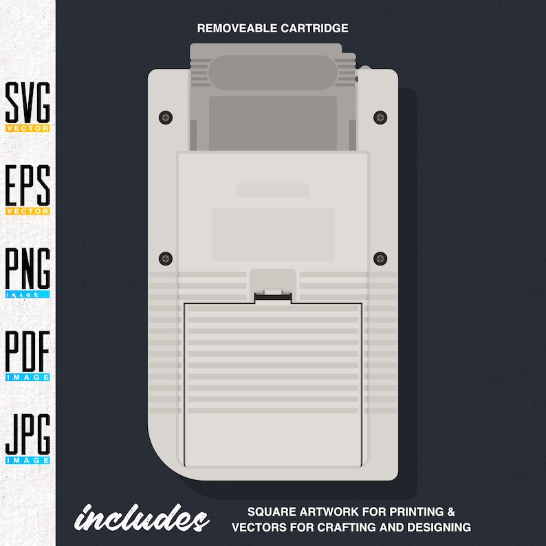 Game Boy Front & Back Printable Artwork | Includes Game Cartridge ...
