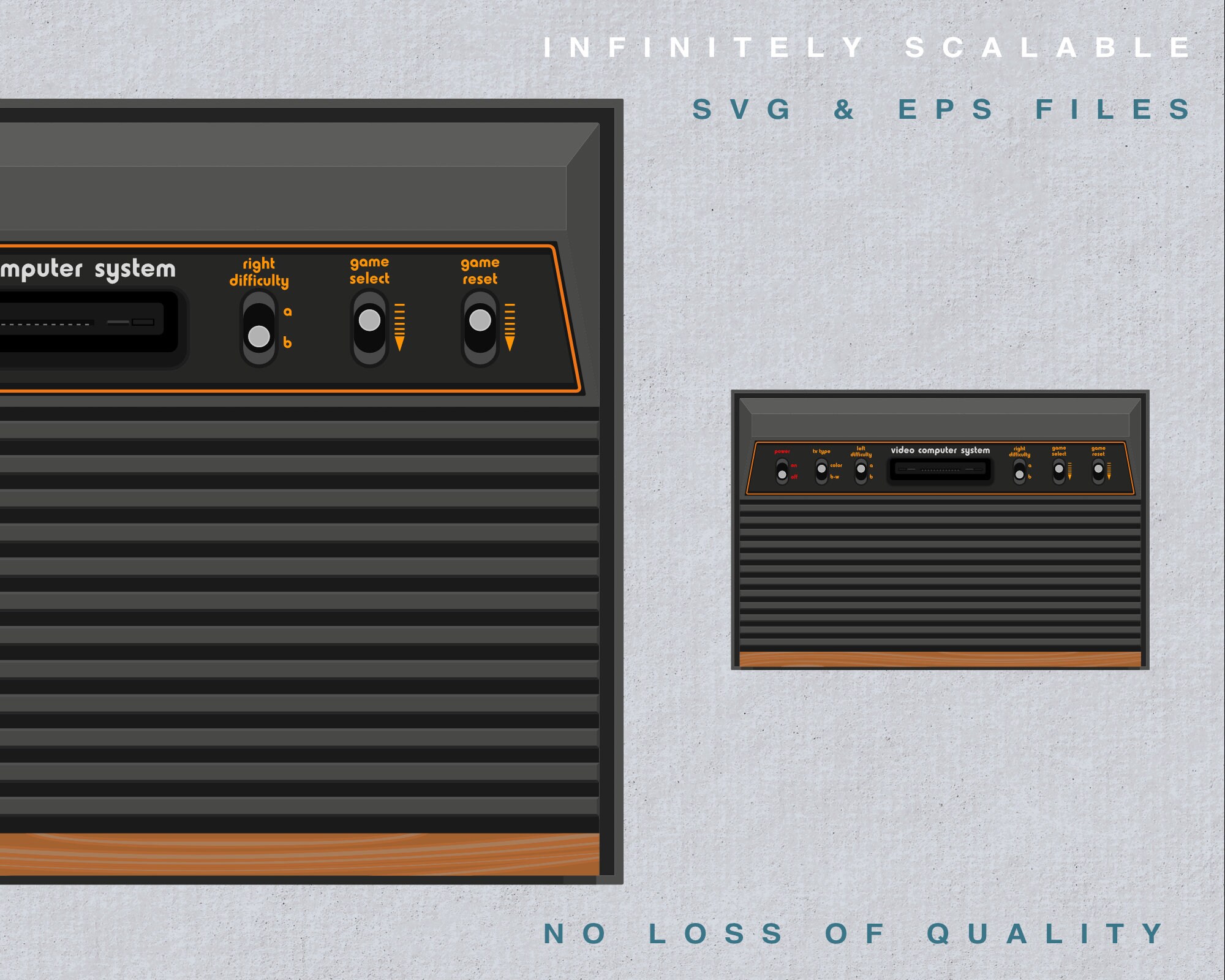 VCS / 2600 SVG & Printable Artwork | Retro Video Game Console ...