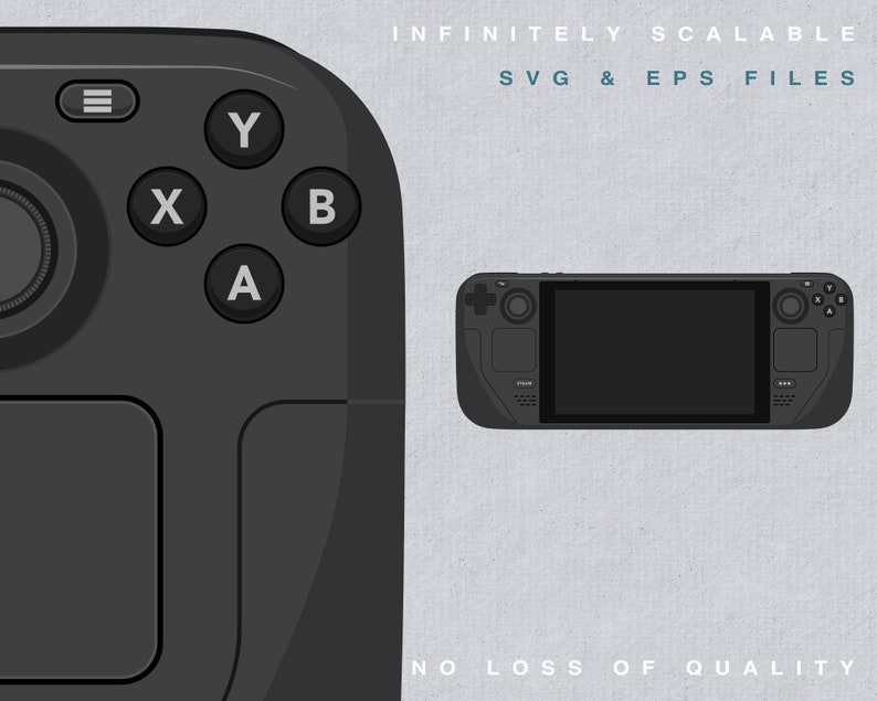 Steam Deck Printable Artwork | Video Game Handheld | Vector | Editable ...