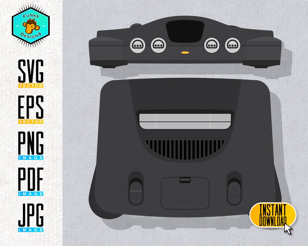 N64 Printable Artwork Retro Video Game Console Vector - Etsy