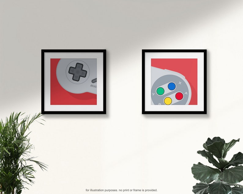 SNES / Super Famicom Printable Artwork | Retro Video Game Controller ...