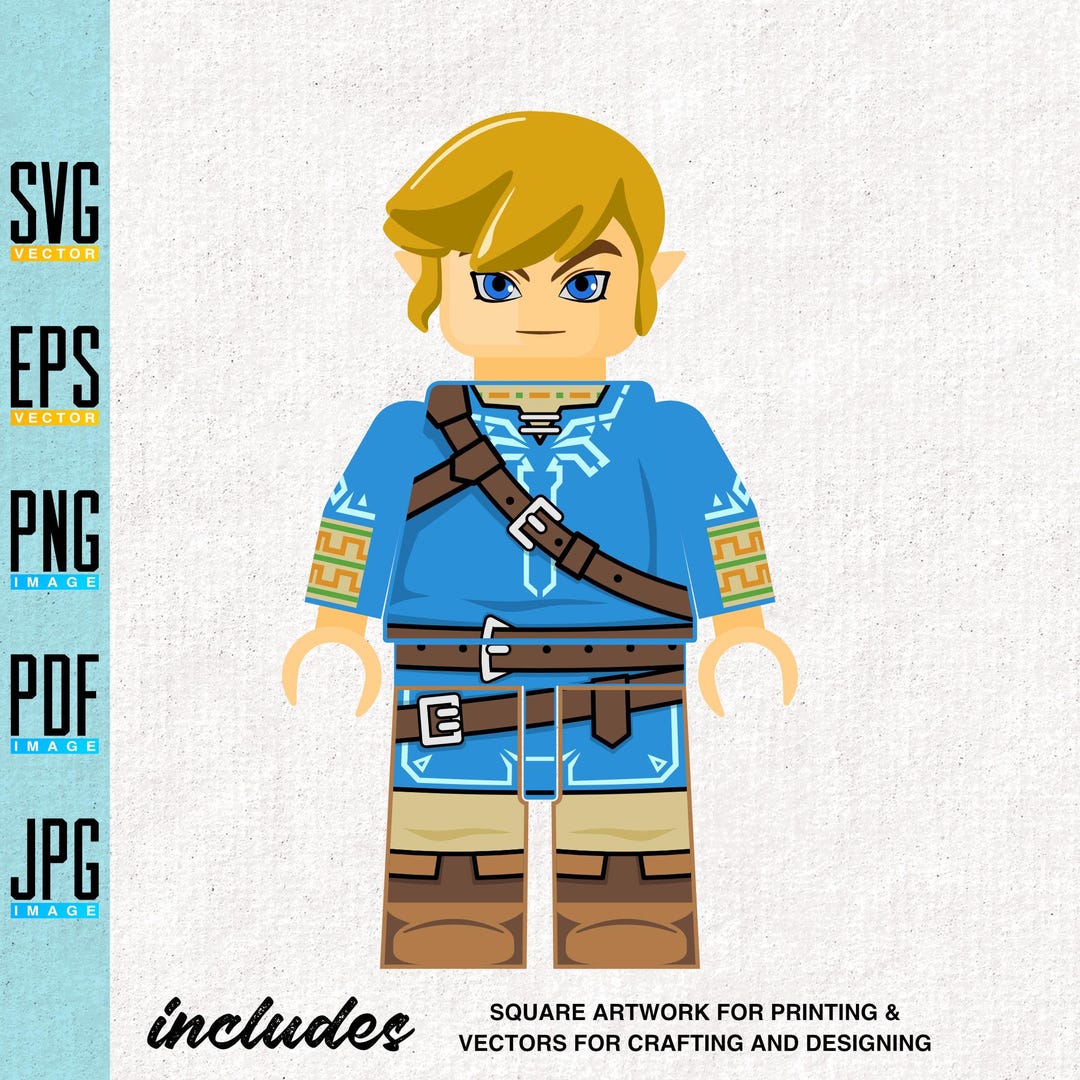 Legend of Zelda Lego Link Mini Figure Artwork & Vector Graphic Botw ...
