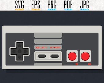 Famicom Printable Artwork Retro Video Game Controller Vector Editable ...
