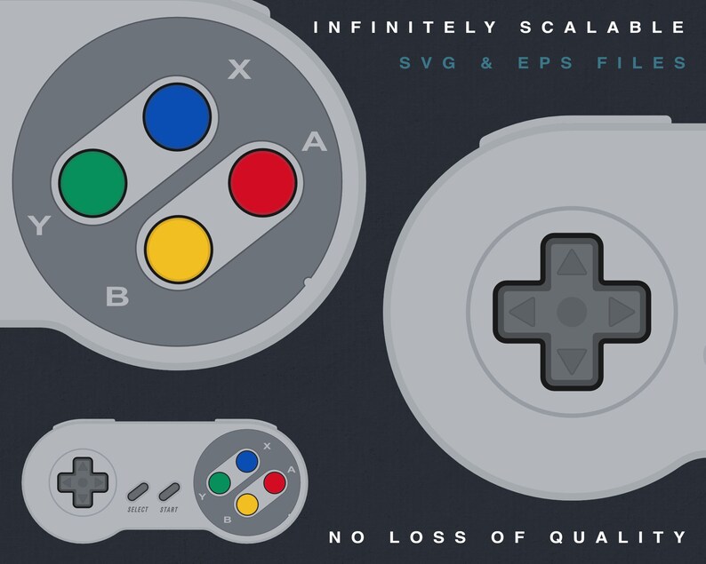 SNES / Super Famicom Printable Artwork | Retro Video Game Controller ...