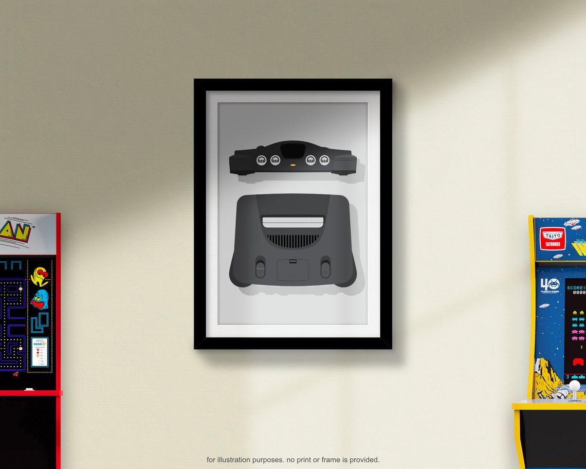 N64 Printable Artwork | Retro Video Game Console | Vector | Editable ...