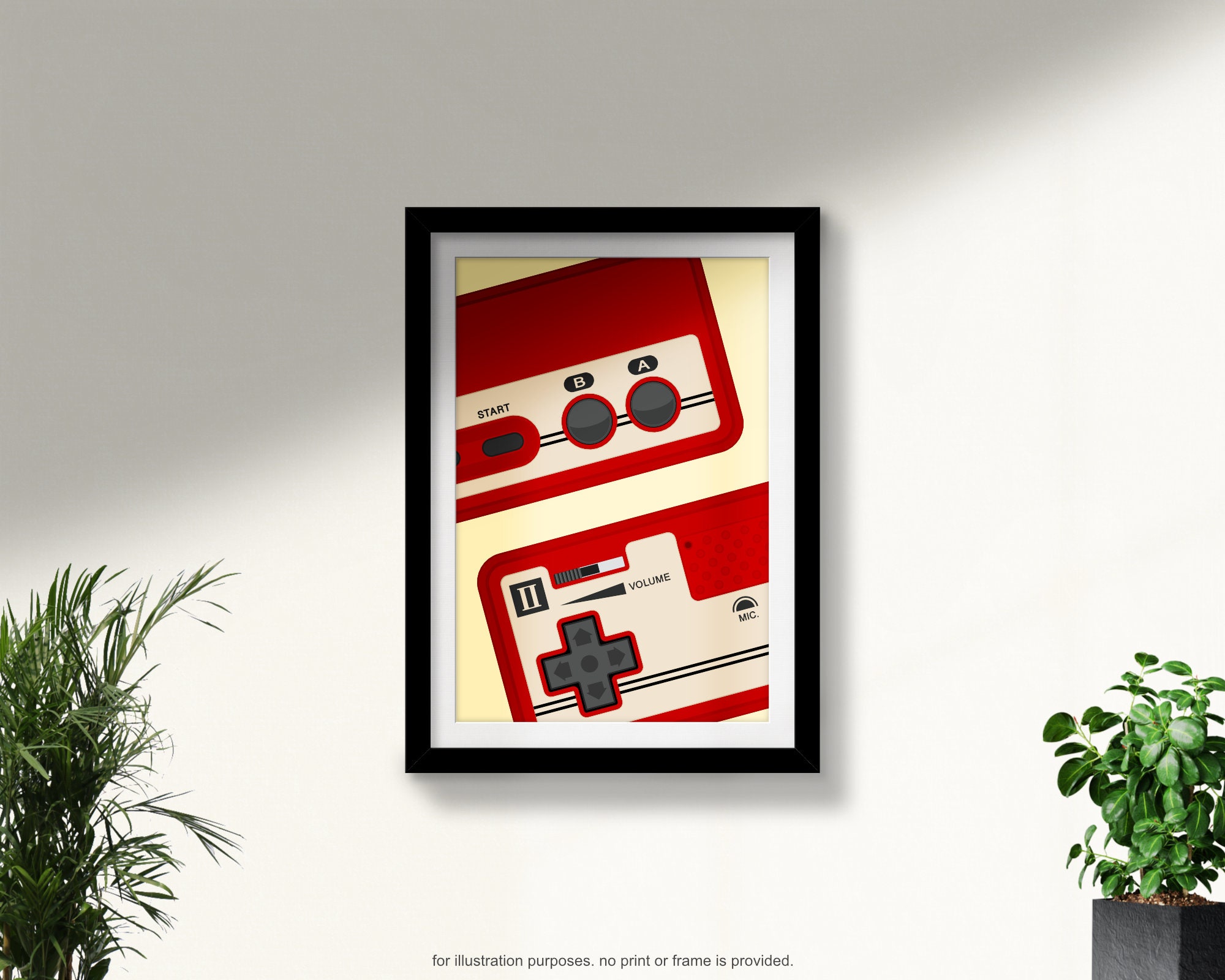 Famicom Printable Artwork Retro Video Game Controller Vector Editable ...