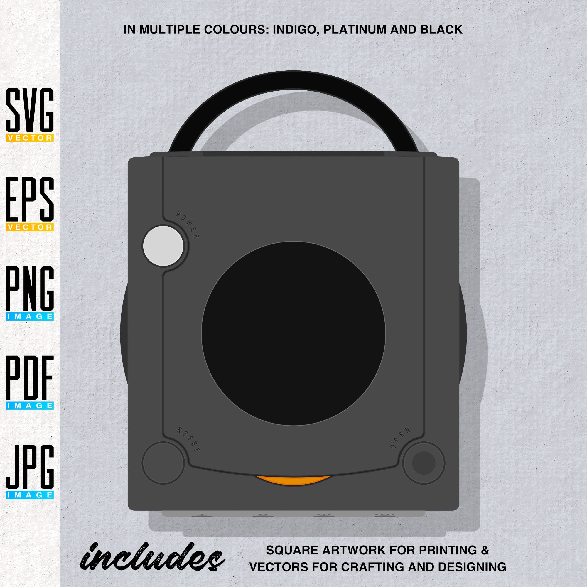Gamecube | SVG | EPS | Editable Vector | Transparent PNG & Printable ...