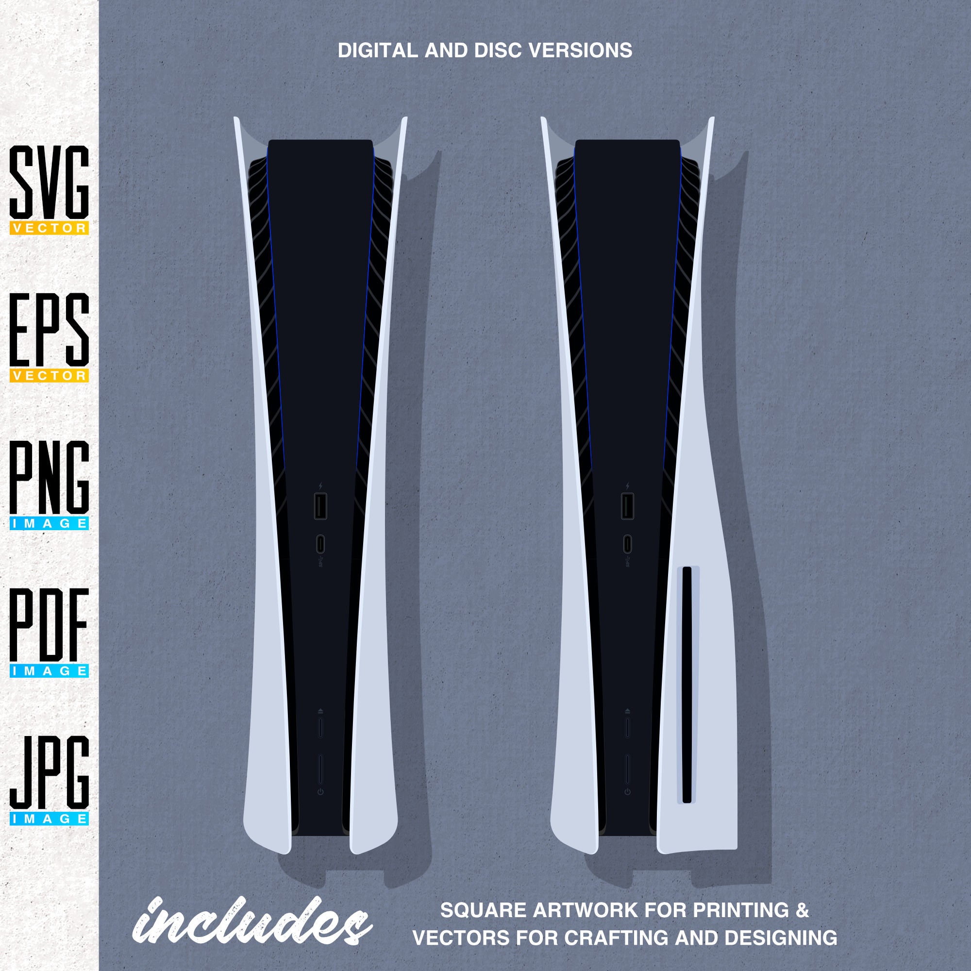 Playstation 5 / PS5 Printable Artwork | Video Game Console | Vector ...