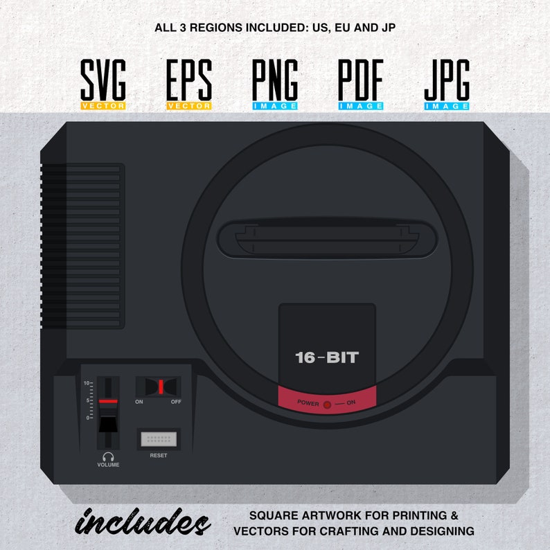 Genesis & Mega Drive Printable Artwork | Retro Video Game Console ...